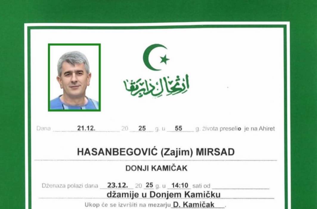 Na Ahiret preselio Hasanbegović (Zajim) Mirsad