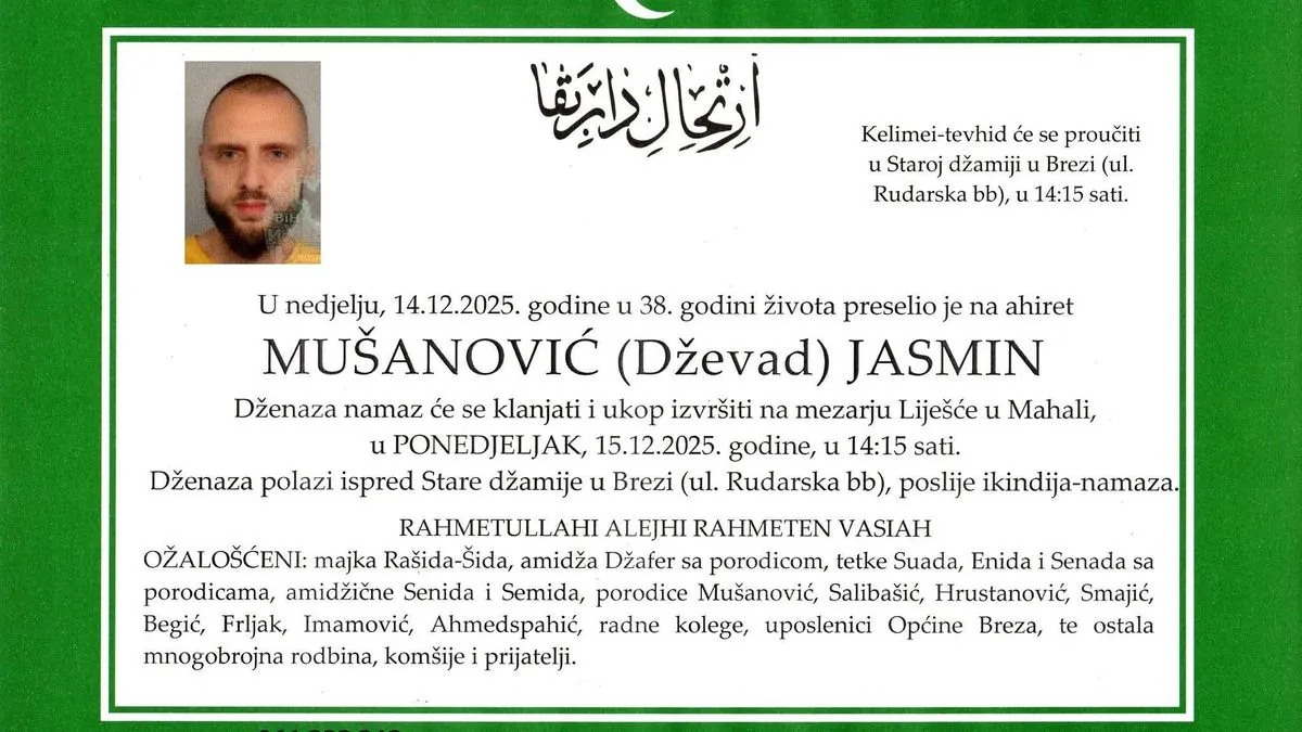 Tuga u Brezi! U 38.godini života na Ahiret preselio Mušanović (Dževad ...