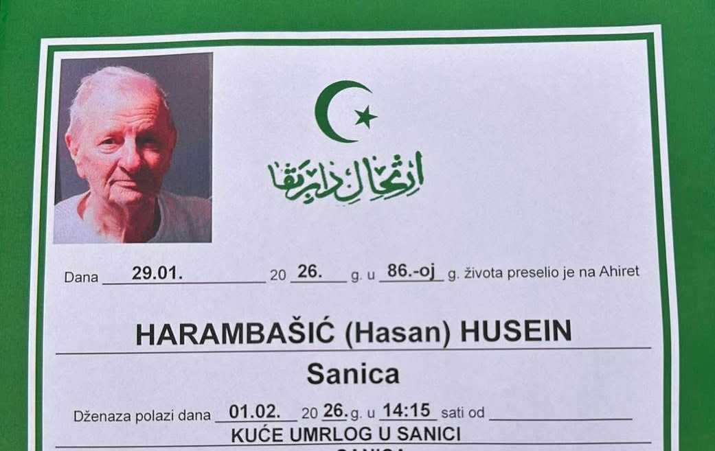 Na Ahiret preselio Harambašić (Hasan) Husein