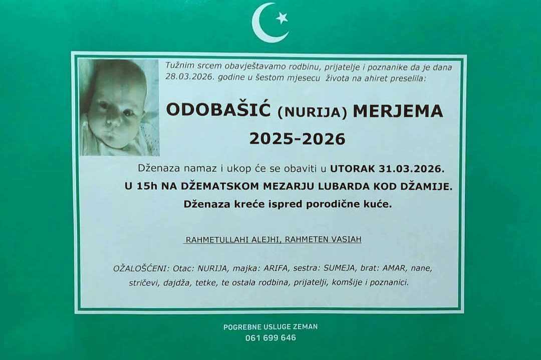 Tuga u Bužimu: U šestom mjesecu života na Ahiret preselila Odobašić Merjema